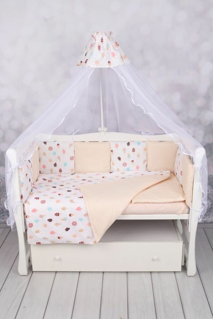 Комплект в кроватку 15 предметов (3+12 подушек-бортиков) AmaroBaby эскимо (бязь, розовый)