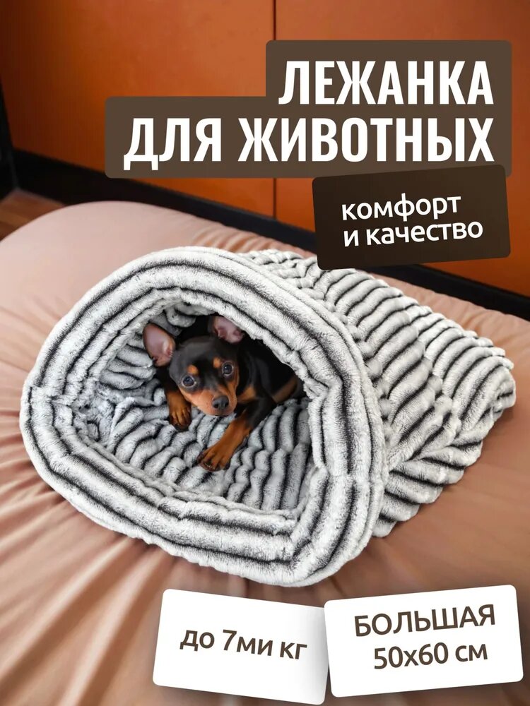 Домик лежанка для кошек и собак мелких пород, закрытая лежанка для сфинксов