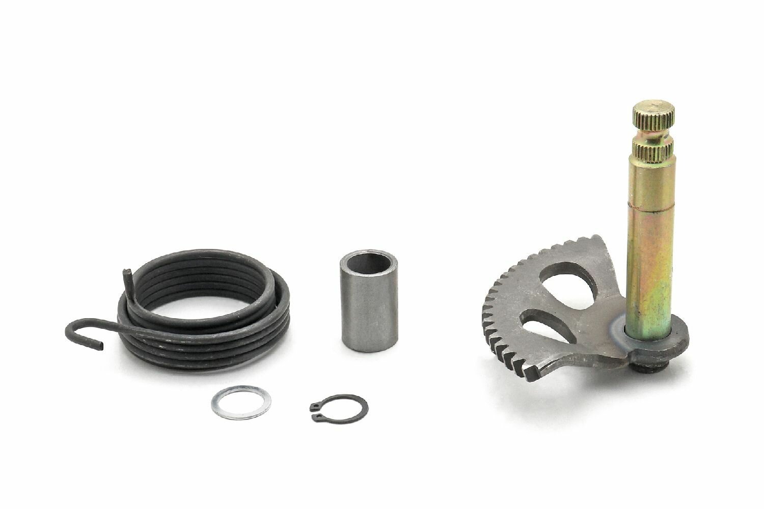 Вал кикстартера с сектором в сборе Yamaha JOG-50cc,2Т(L-95mm) (сектор, втулка, пруж, шайба, ст. кол.)