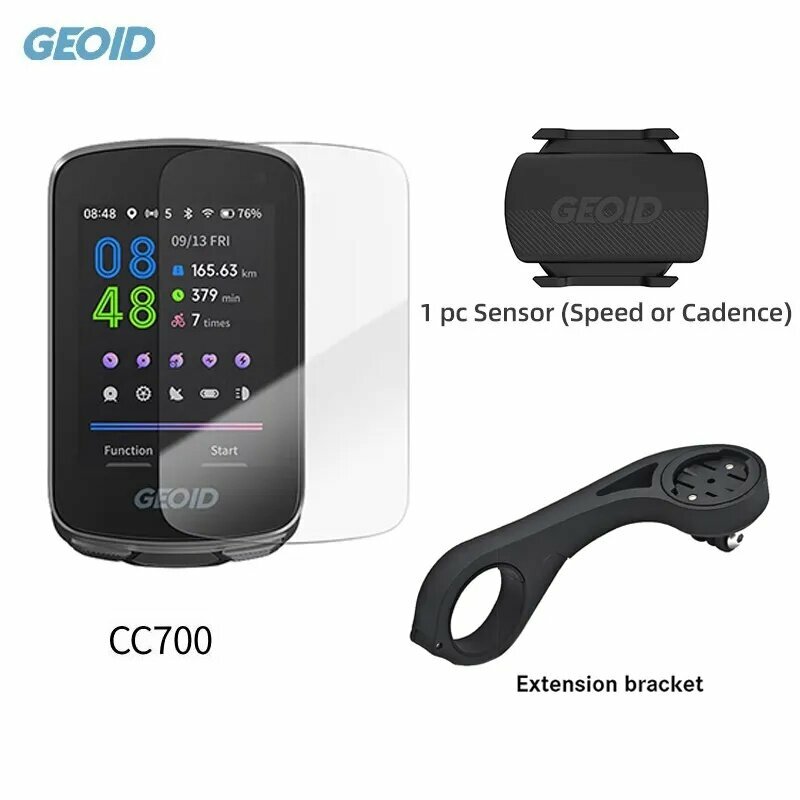 Велокомпьютер Geoid CC700 2,8-дюймовый цветной сенсорный экран Поддержка Bluetooth ANT+ Степень водонепроницаемости IPX7