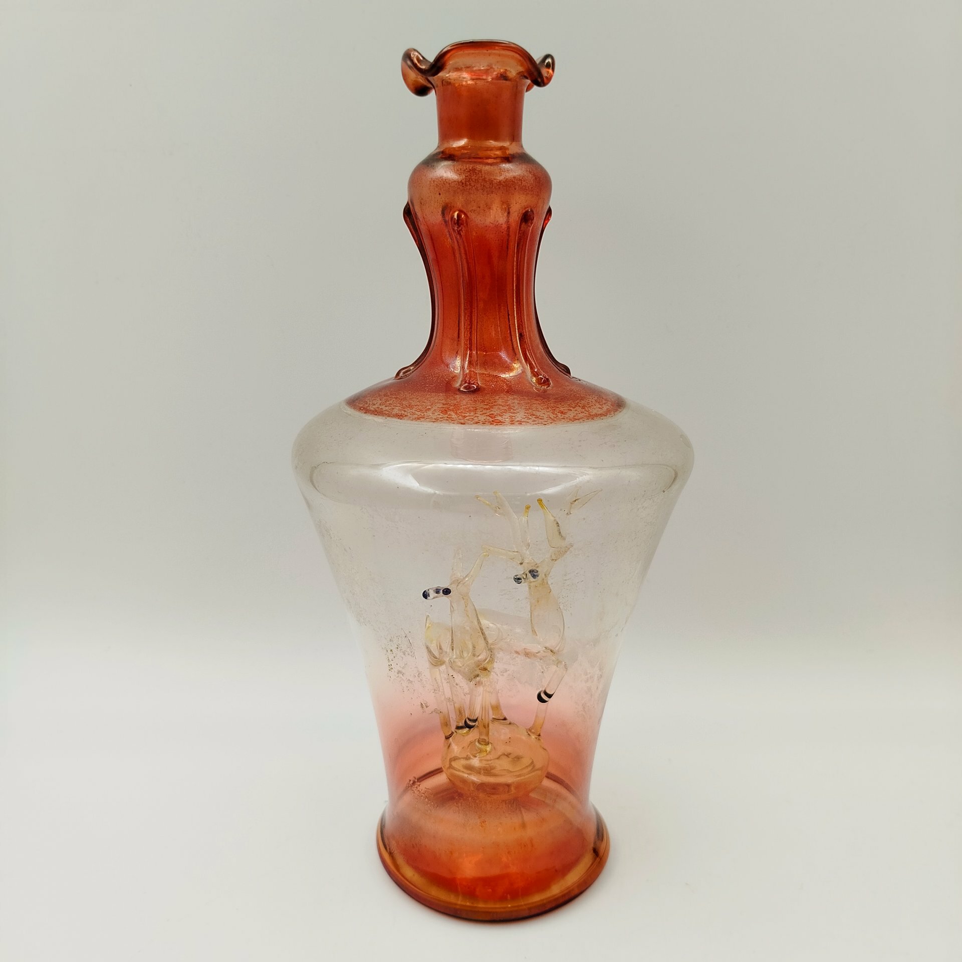 Штоф "Олени", стекло, гутная техника, СССР, 1960-1980 гг.