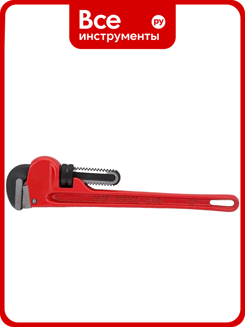 Трубный ключ американского типа JTC 18 JW0242-18 тип Стиллсона, стальная рукоять, угол губок под прямым углом