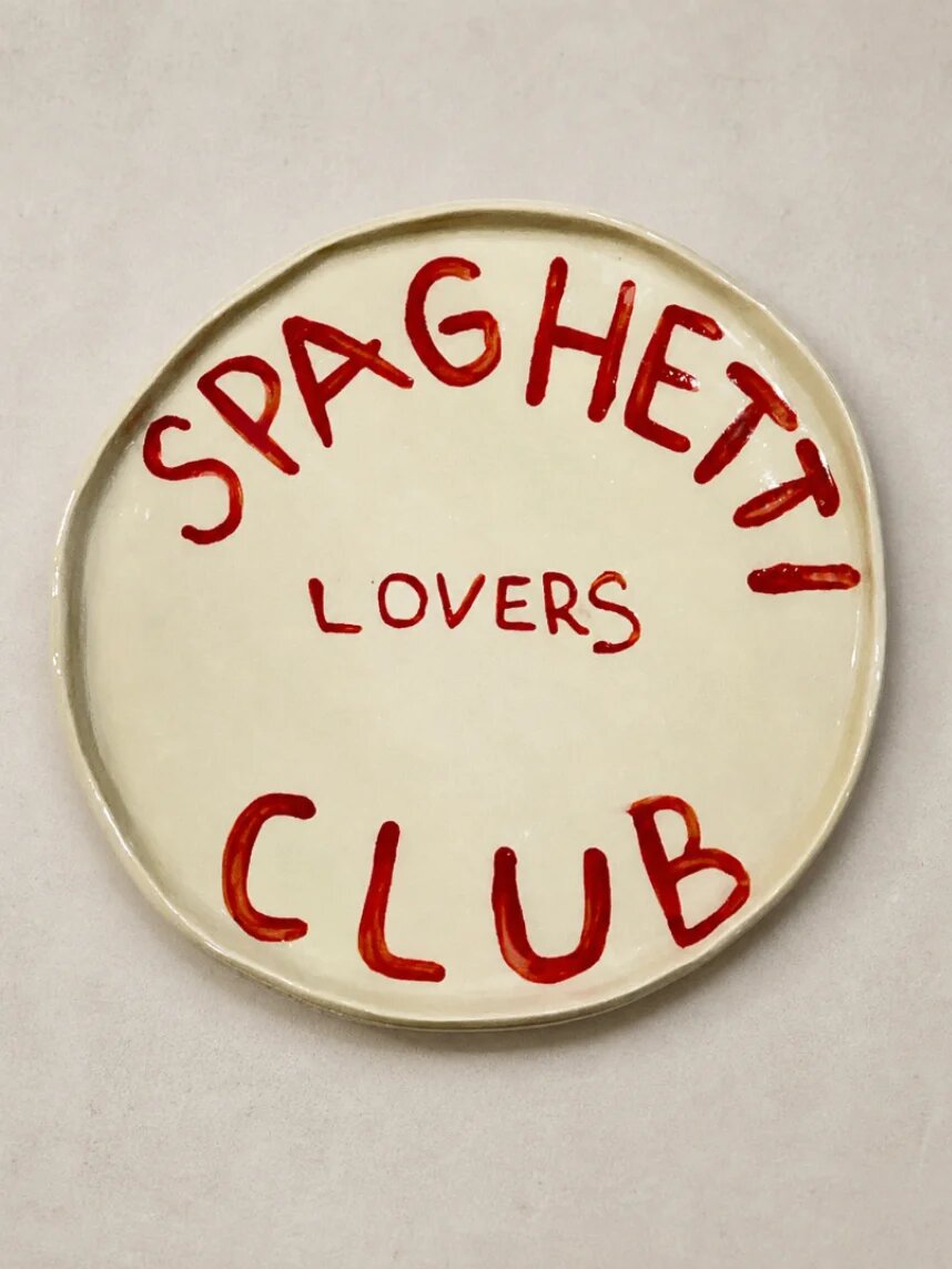 Тарелка ручной работы ММ керамика «Spaghetti lovers club», 23 см