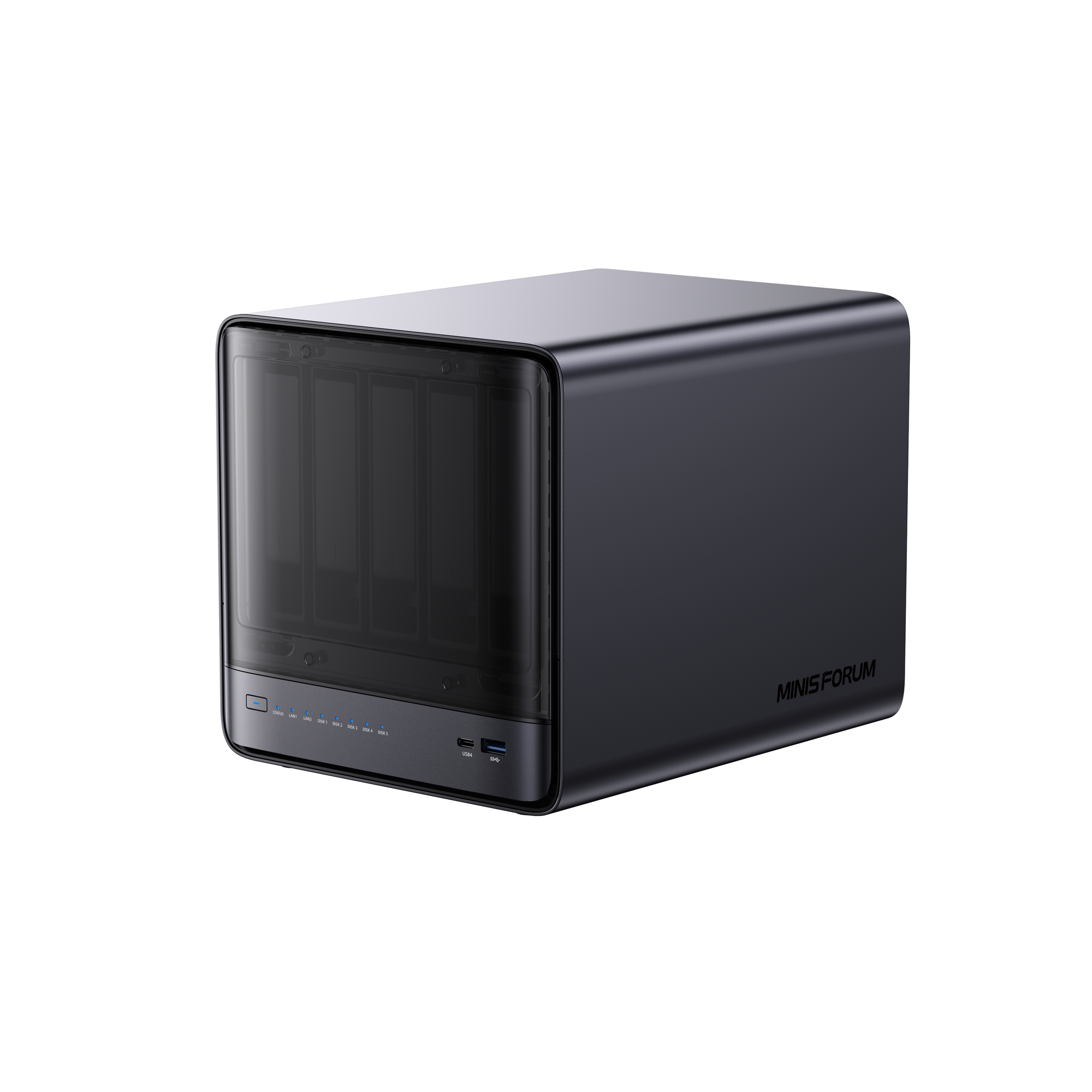 Мини ПК хранилище Minisforum (AMD Ryzen™ AI 9 HX PRO 370) N5PRO-370/16GB+0+128GB, OS Storage