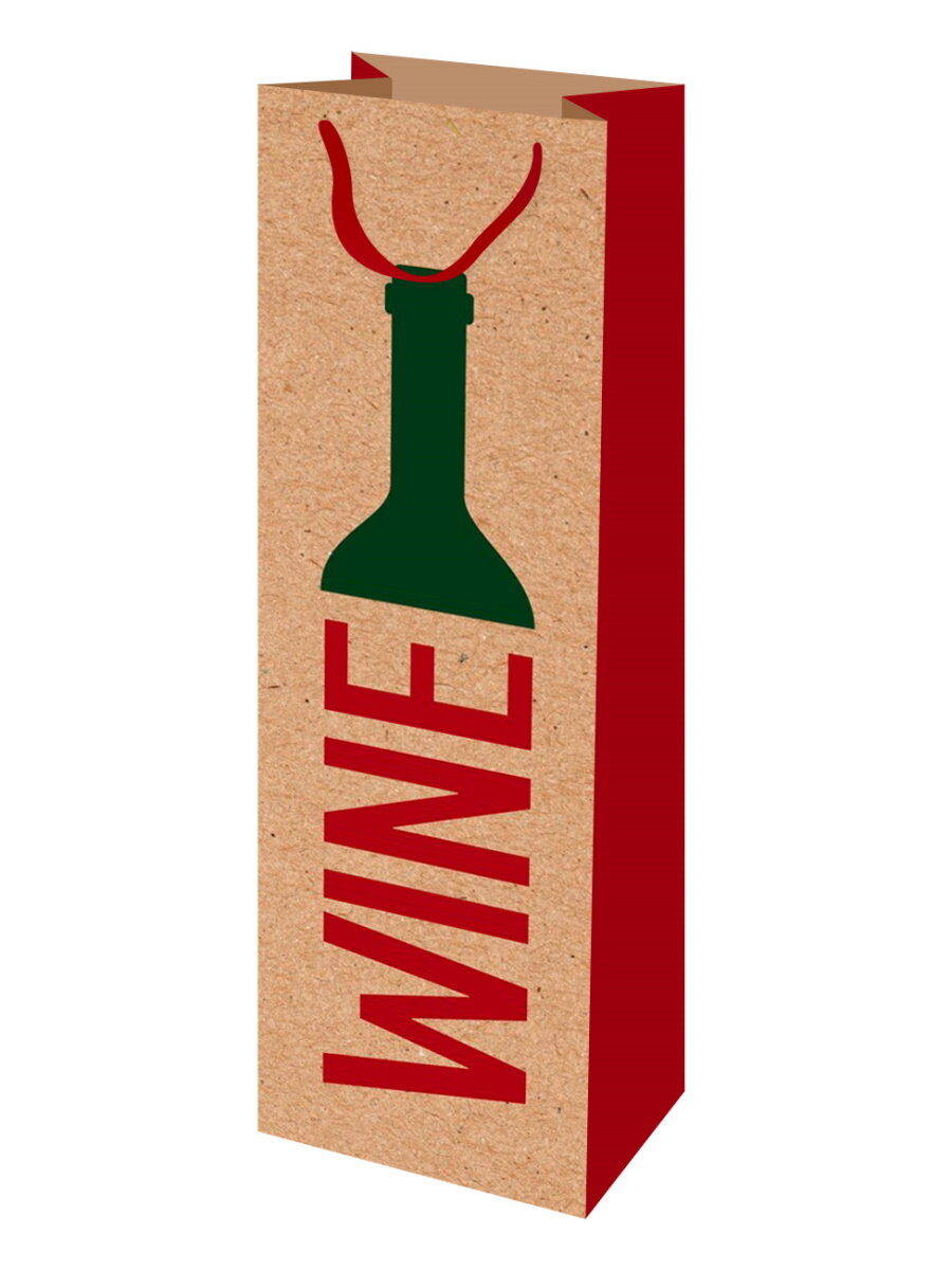 Пакет подар. из крафт-бумаги 12x36x8,5см(craft bottle) Вино,130г (соб. разр) ППК-9003