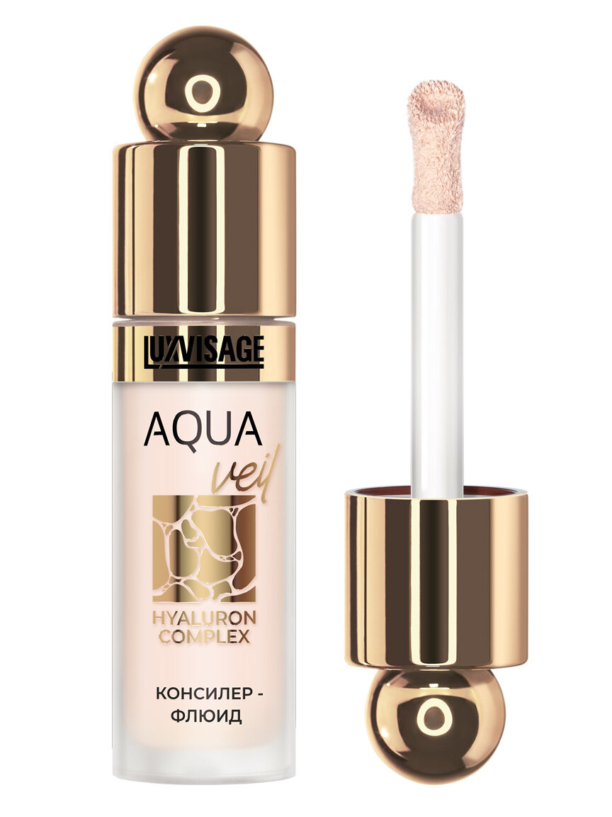Консилер-флюид Luxvisage Aqua Veil Hyaluron Complex, тон: 103 Nude, 5мл