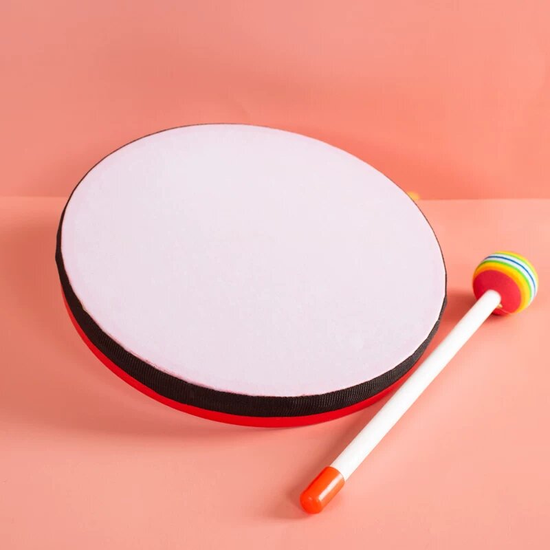 Музыкальный инструмент Lollipop Drum 8inch (орфовский), ручной барабан, ударный инструмент для детей, развивающая