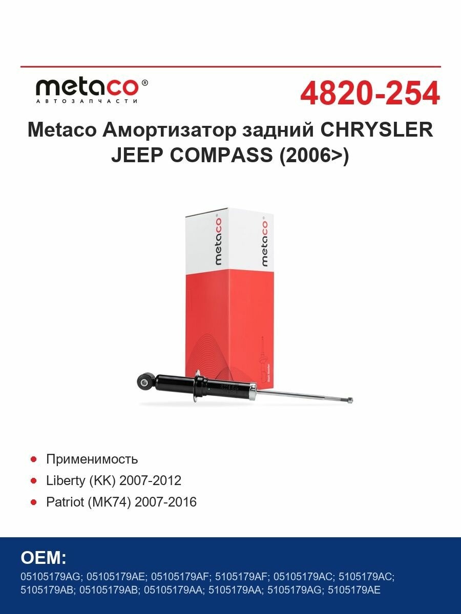 Metaco Амортизатор задний CHRYSLER JEEP COMPASS (2006>)
