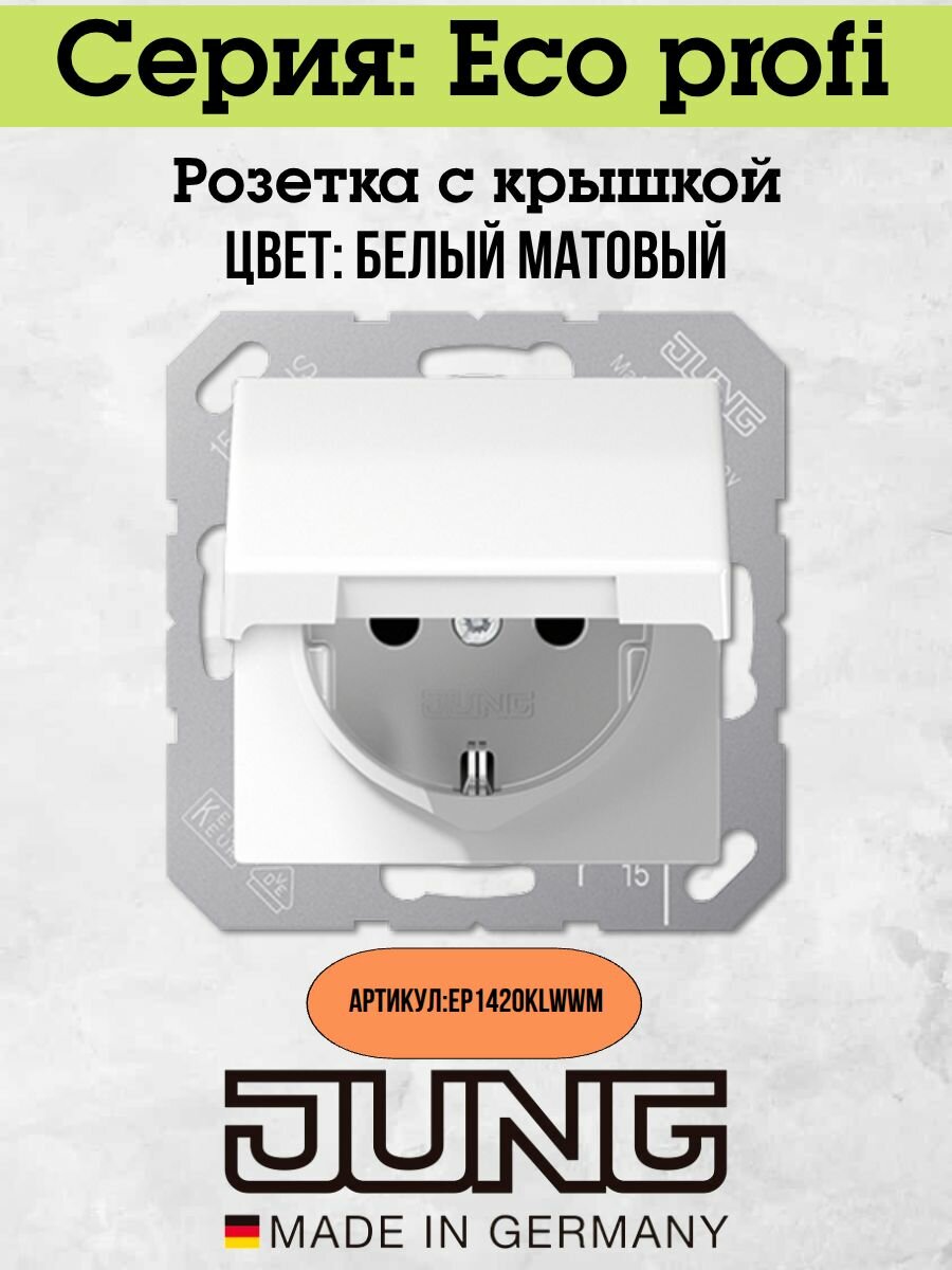 Розетка с крышкой Jung eco profi