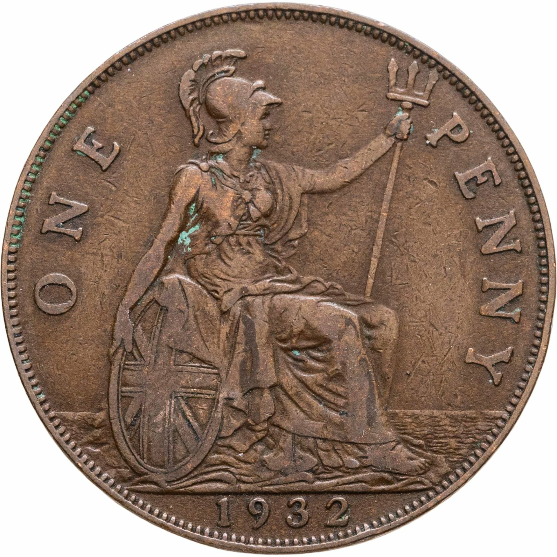Великобритания 1 пенни penny 1932, Бронза, в сохранности VF