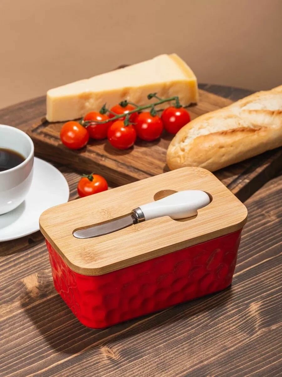 Масленка для сливочного масла керамическая с крышкой