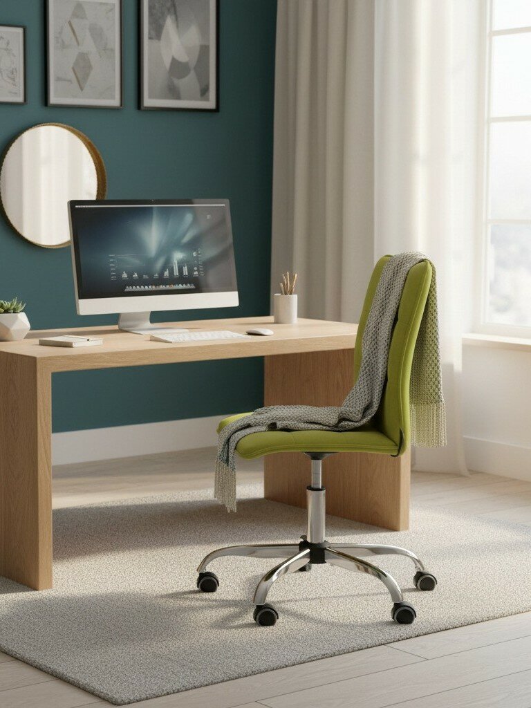 Кресло компьютерное TetChair оливковый, велюр, без подлокотников, макс. нагрузка 100 кг