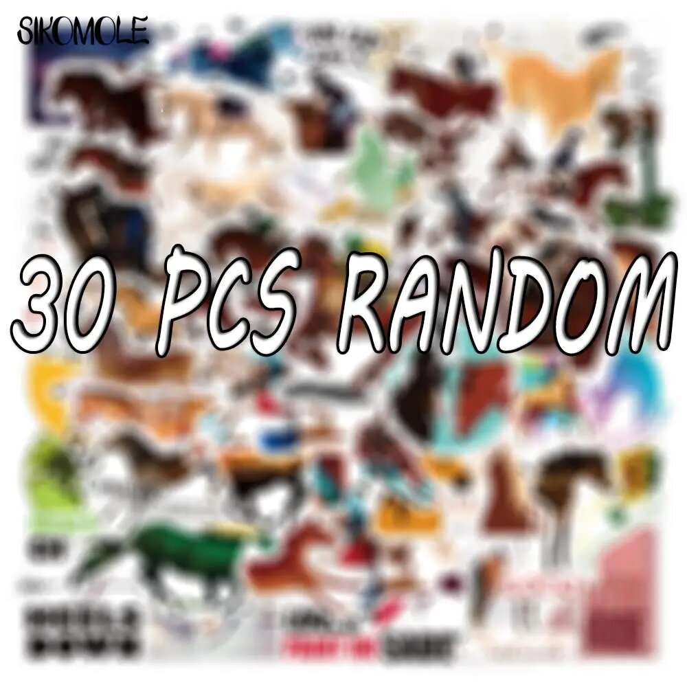 30 наклеек SIKOMOLE мультфильм лошади, Цвет: 30pcs-W1142