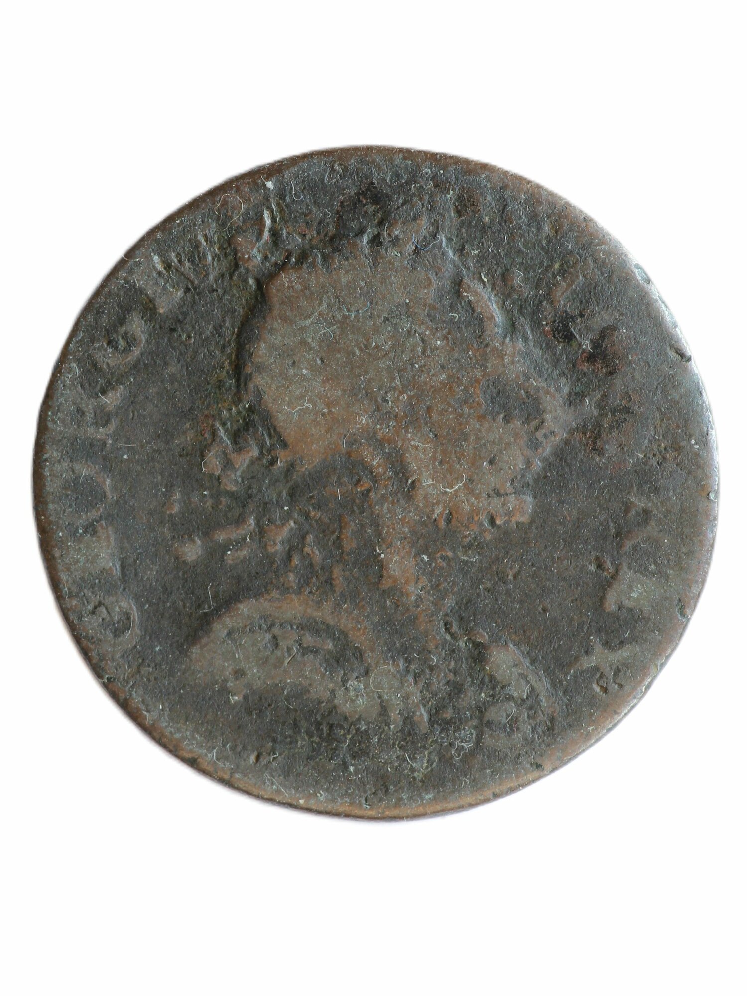 Подлинная монета 1/2 пенни (полпенни) 1773 года Великобритания Георг III (1760 1820)