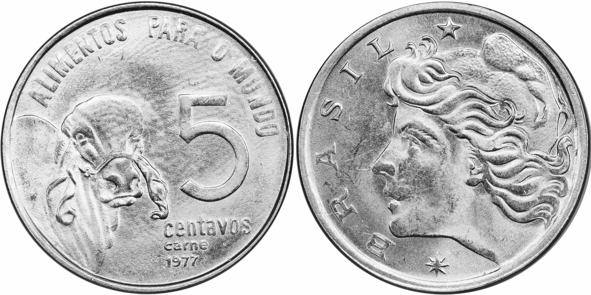 Бразилия 5 сентаво, 1977 ФАО - Зебу UNC