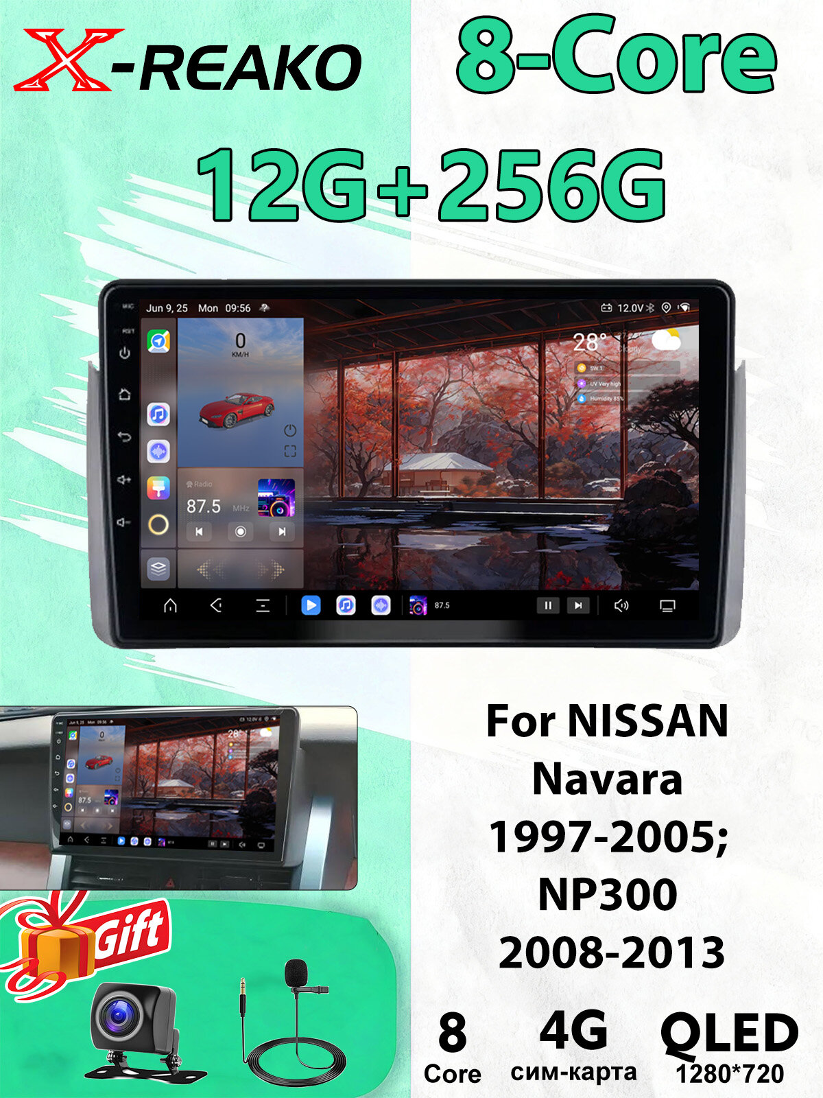 Штатная магнитола для Nissan Navara D40 Ниссан Навара Д40 1din F1 Android головное устройство мультимедиа