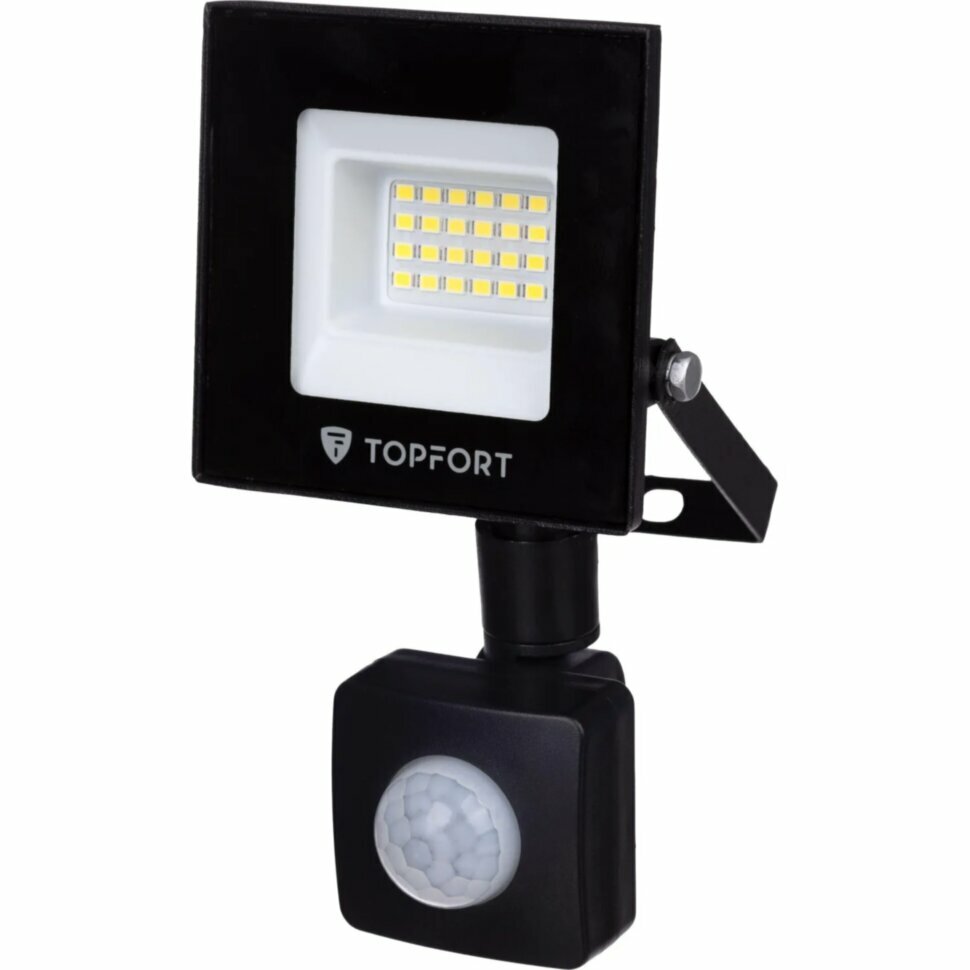 Прожектор светодиодный Topfort LED FL MS 20W 6500K 1700Л c датчик. движения, 1956459