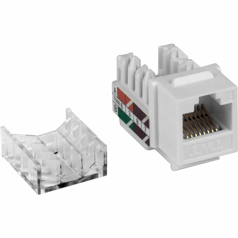 Модуль Keystone TWT TWT-OK45UTP/5E-WH RJ45, Cat.5E, UTP, 90 градусов, белый, 2239380