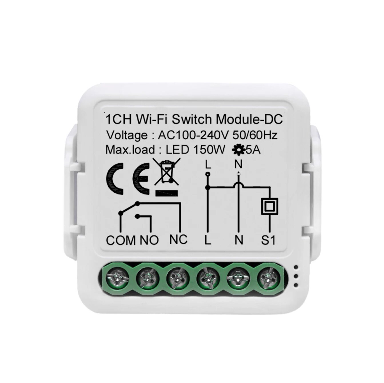 Wi-Fi Модуль выключателя 1CH, 150W, 5A, Комплект: wifi