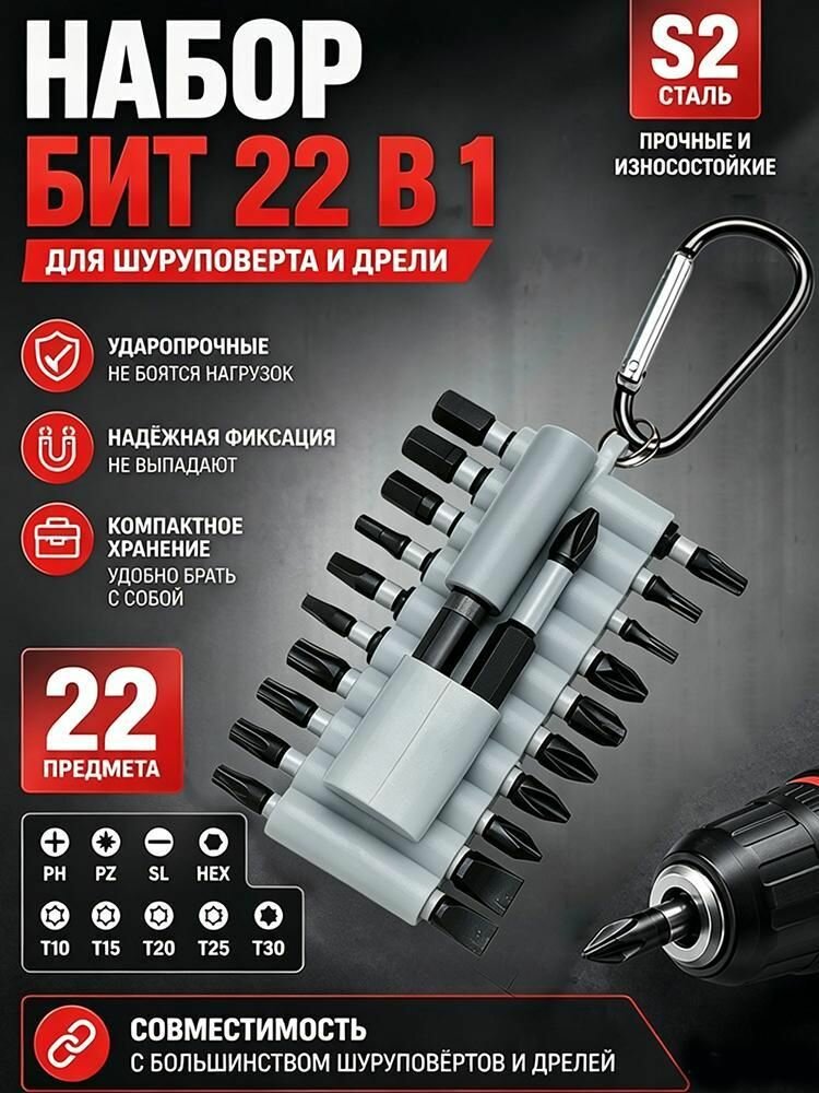 Набор из 22 насадок для электрической отвертки