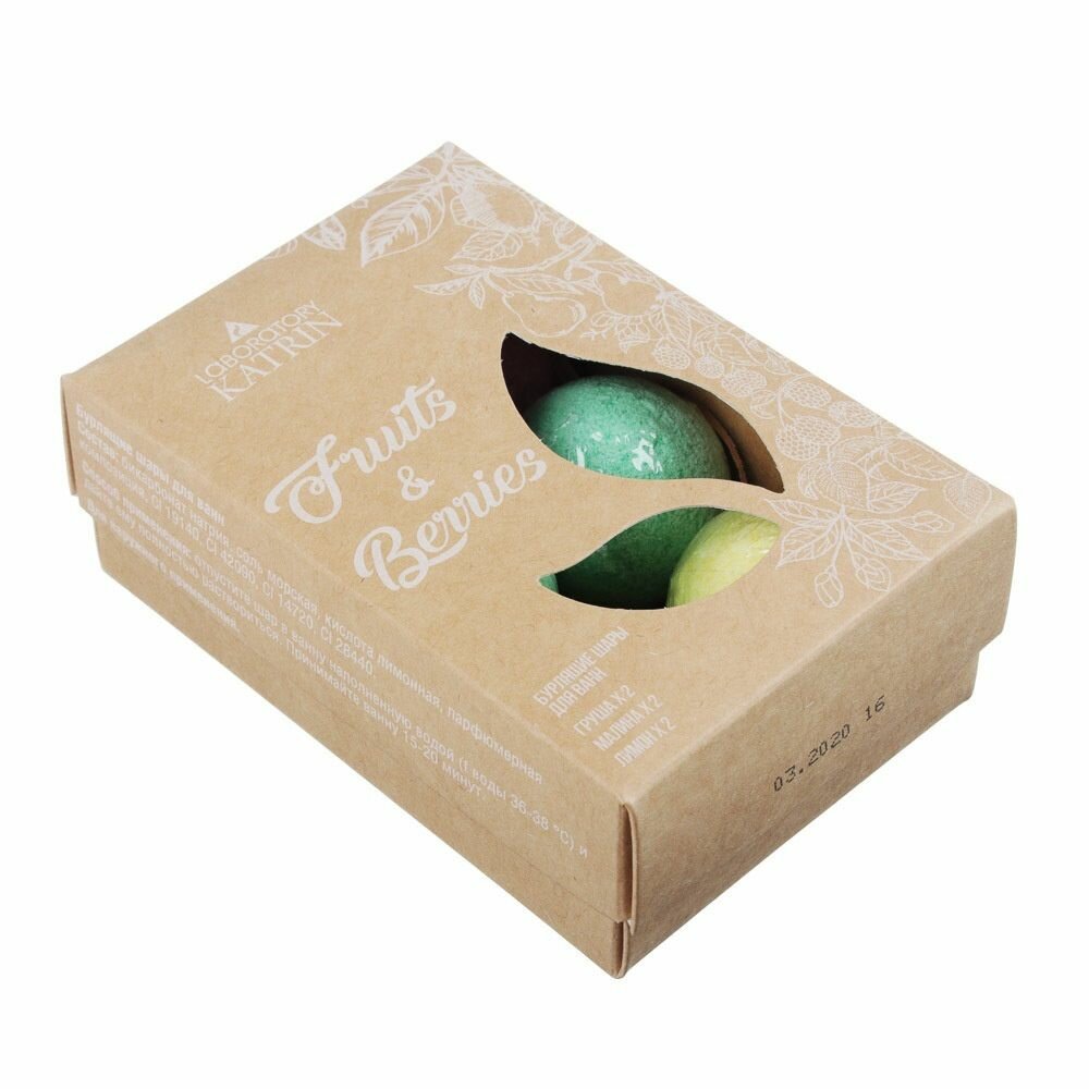 Laboratory KATRIN Набор Бурлящих шаров для ванн Fruits&Berries, 6х40 г