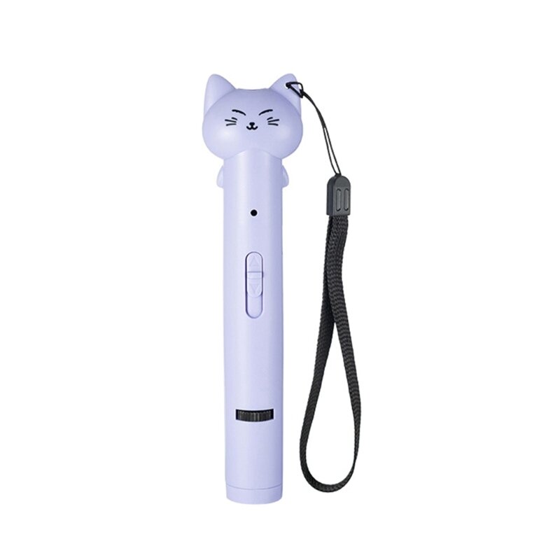Игрушки для кошек, usb перезаряжаемый котенок лазерный забавный кошачий стик с перьевой палочкой-фиолетовый