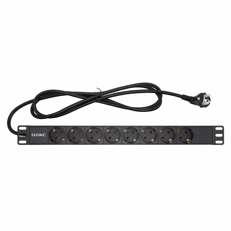 Блок розеток 8-м Schuko для 19дюйм шкафов DKC R519SH8