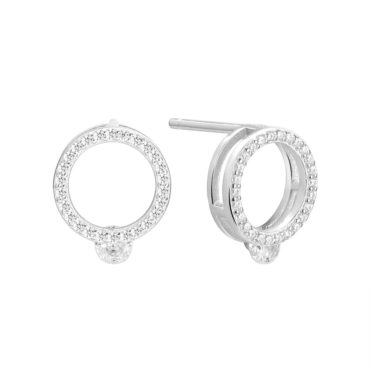 Серьги, серебро, 925 проба, фианит