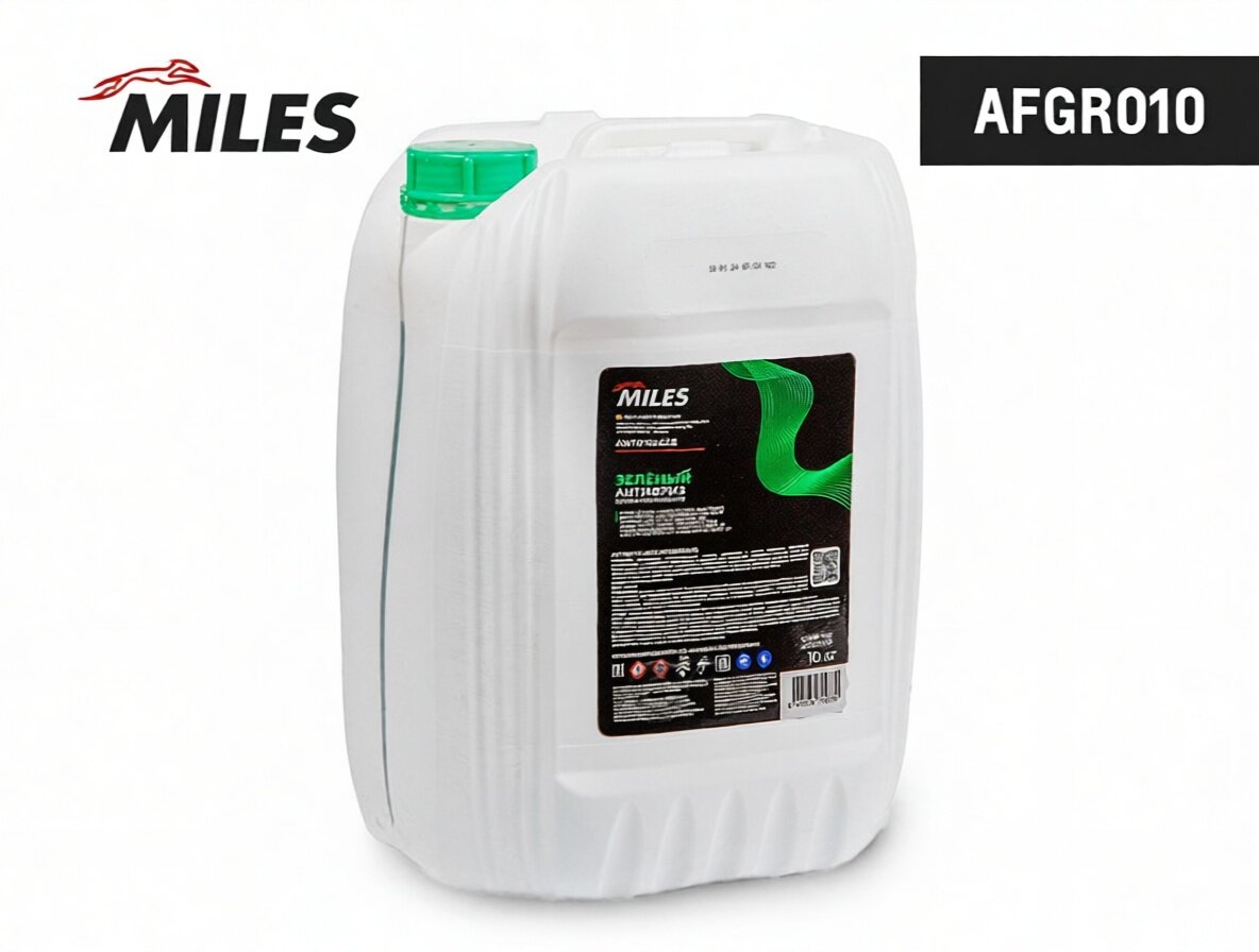Жидкость охлаждающая 10л. "antifreeze", зелёная Miles AFGR010