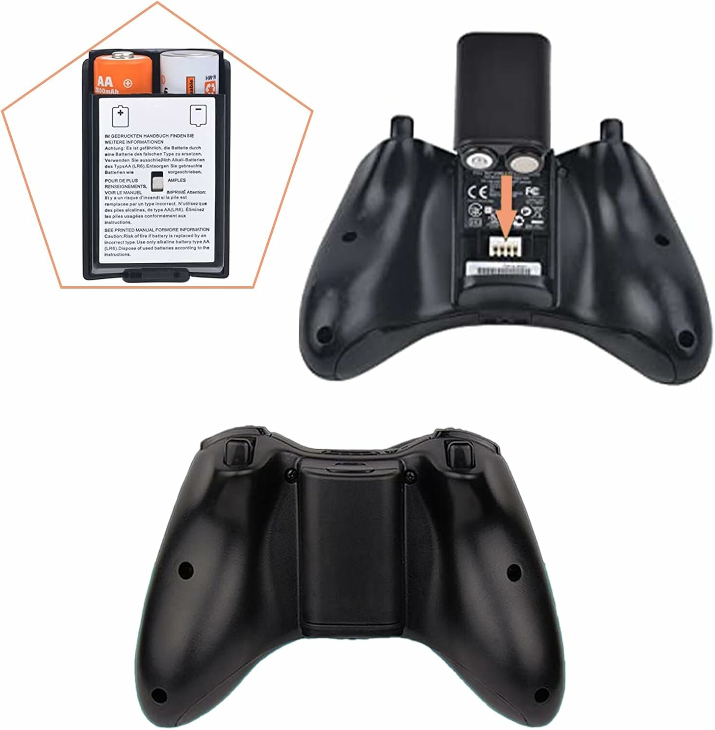 2 Pcs Battery Pack Cover for Xbox360 Wireless Controller, Replacement Battery Pack Cover Shell Case — фото 1