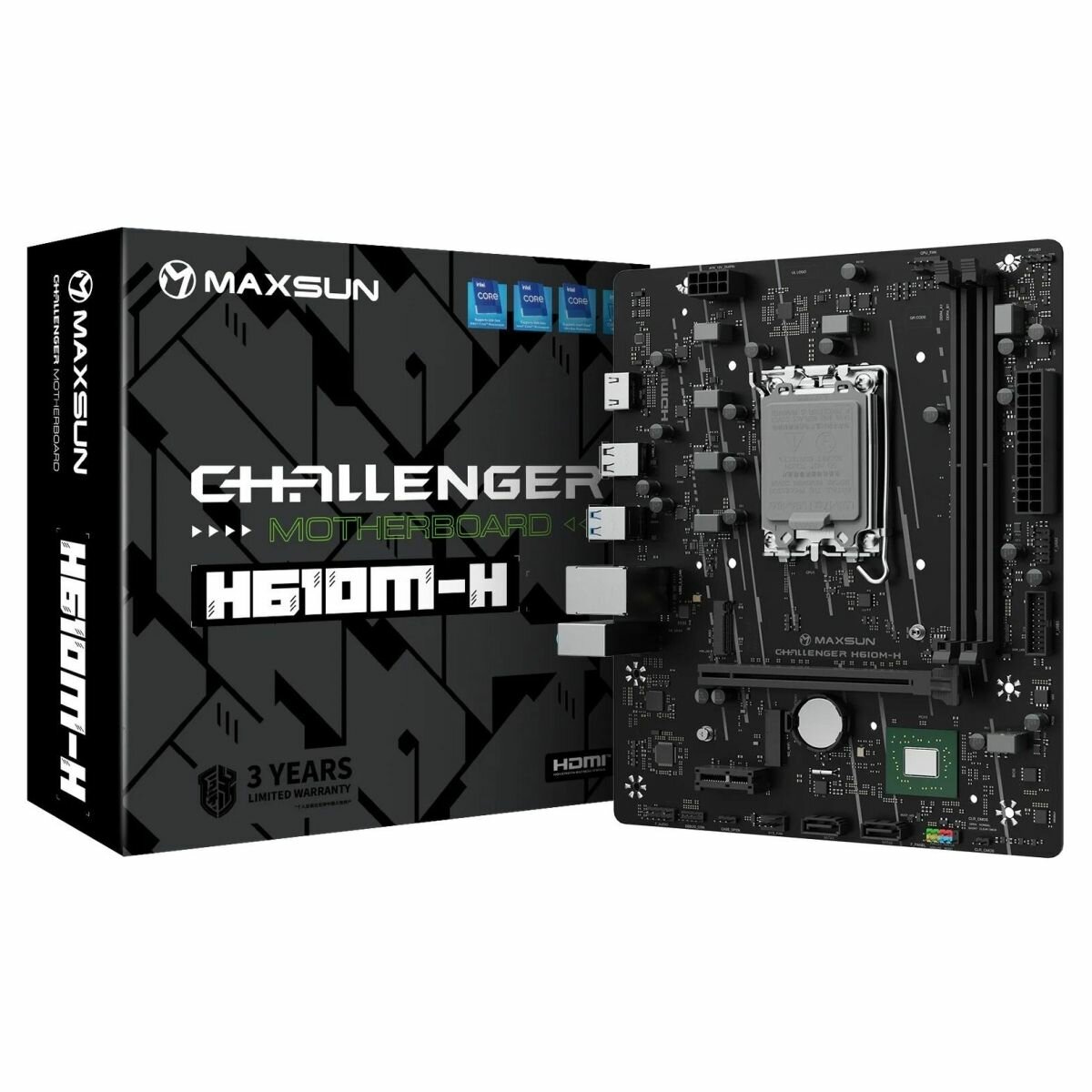 Материнская плата Maxsun MS-Challenger H610M-H V1, LGA1700, Intel H610, Micro-ATX, RTL (6940709663417)