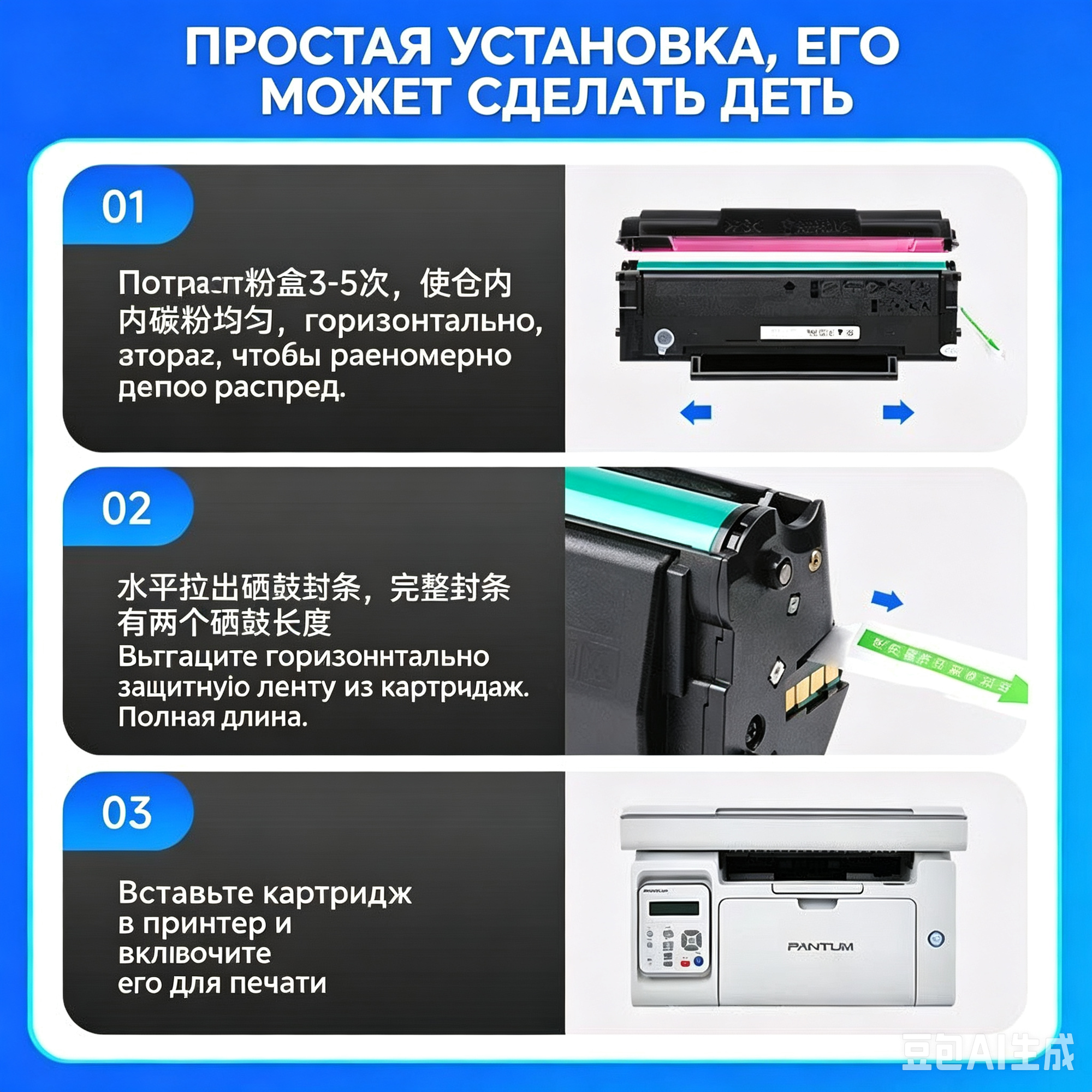 Тонер‑картридж 206CT для Pantum P2506W/NW, M6556N/NW, M6606N/NW, многоразовая заправка — фото 1