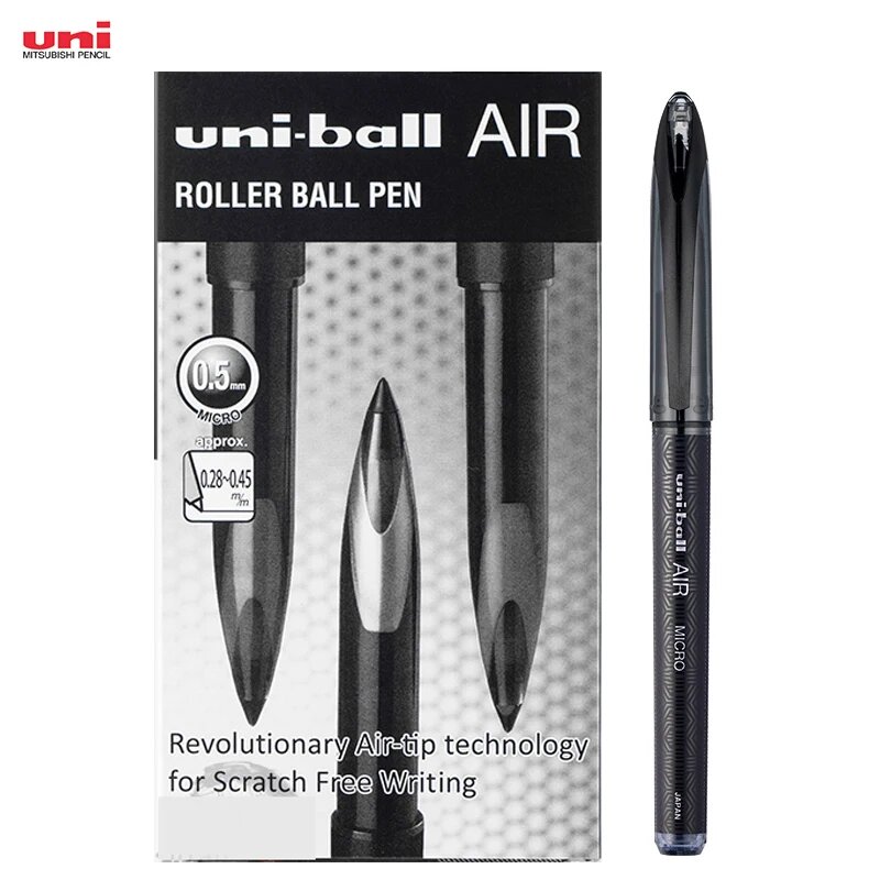 Гелевая ручка uni-ball Air Micro, черный, 12 шт