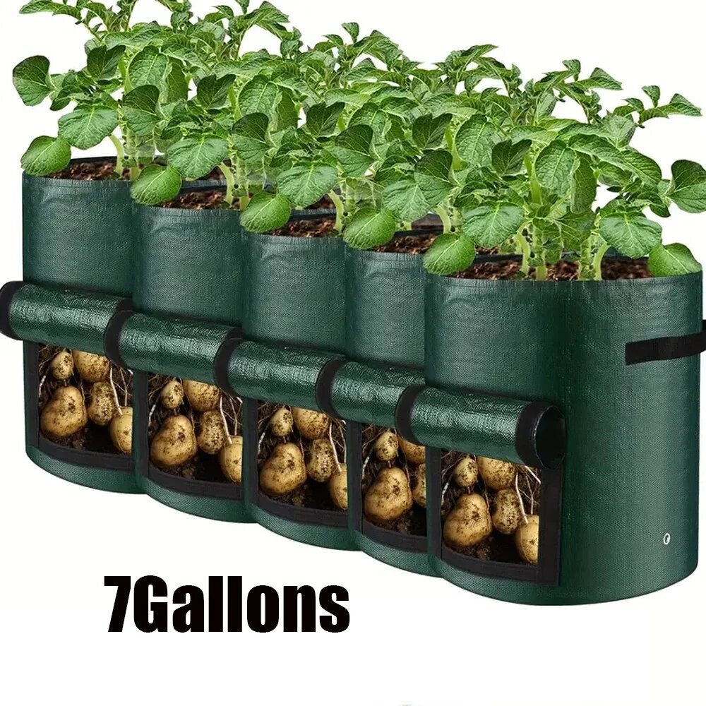 Мешки для картофеля 7 Gallons, 5 шт, темно-зеленые