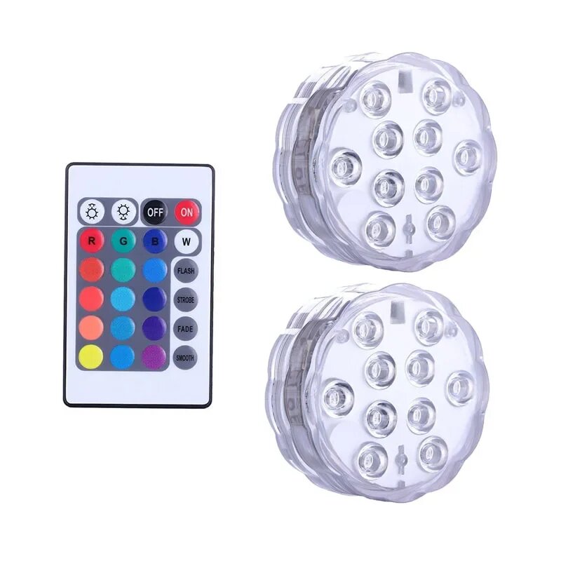 RGB Погружной светильник для бассейна, 10 LED, 1 Lamp 2 controller