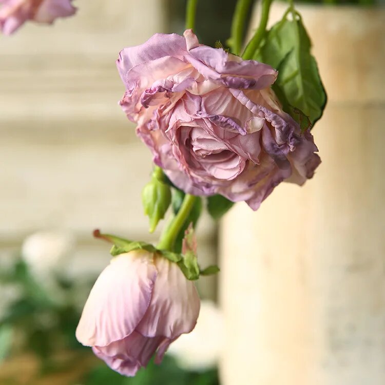 Искусственные розы из искусственного шелка Trehgolovyy Season Розовый, Сиреневый, light purple