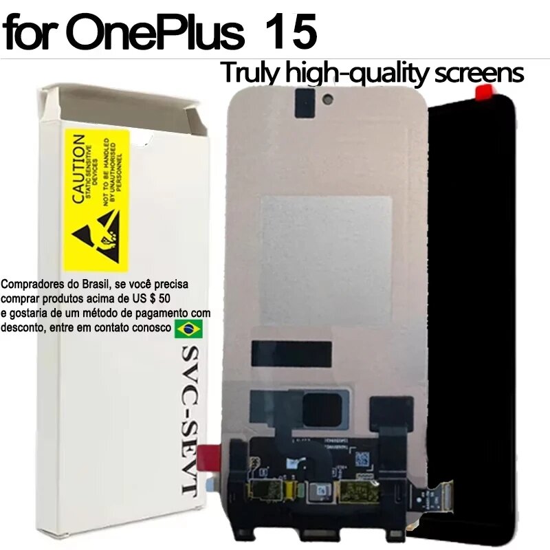 6,78 "LTPO AMOLED для OnePlus 15, дигитайзер сенсорного экрана в сборе для 1 + 15 Purple With Frame