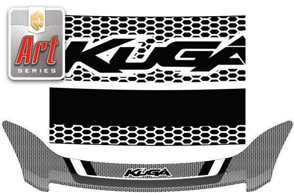 Дефлектор капота для Ford Kuga 2008-2012 Серия Art графит