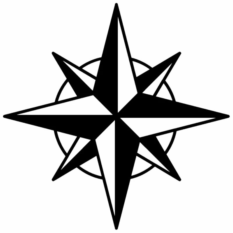 Черная наклейка на авто "Восьмиконечная звезда"