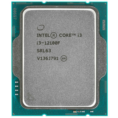 Процессор Intel Core i3-12100F OEM (CM8071504651013-SRL63) - LGA 1700, 4 x 3.3 ГГц, L2 - 5 МБ, L3 - 12 МБ, 2хDDR4, DDR5-4800 МГц, TDP 89 Вт