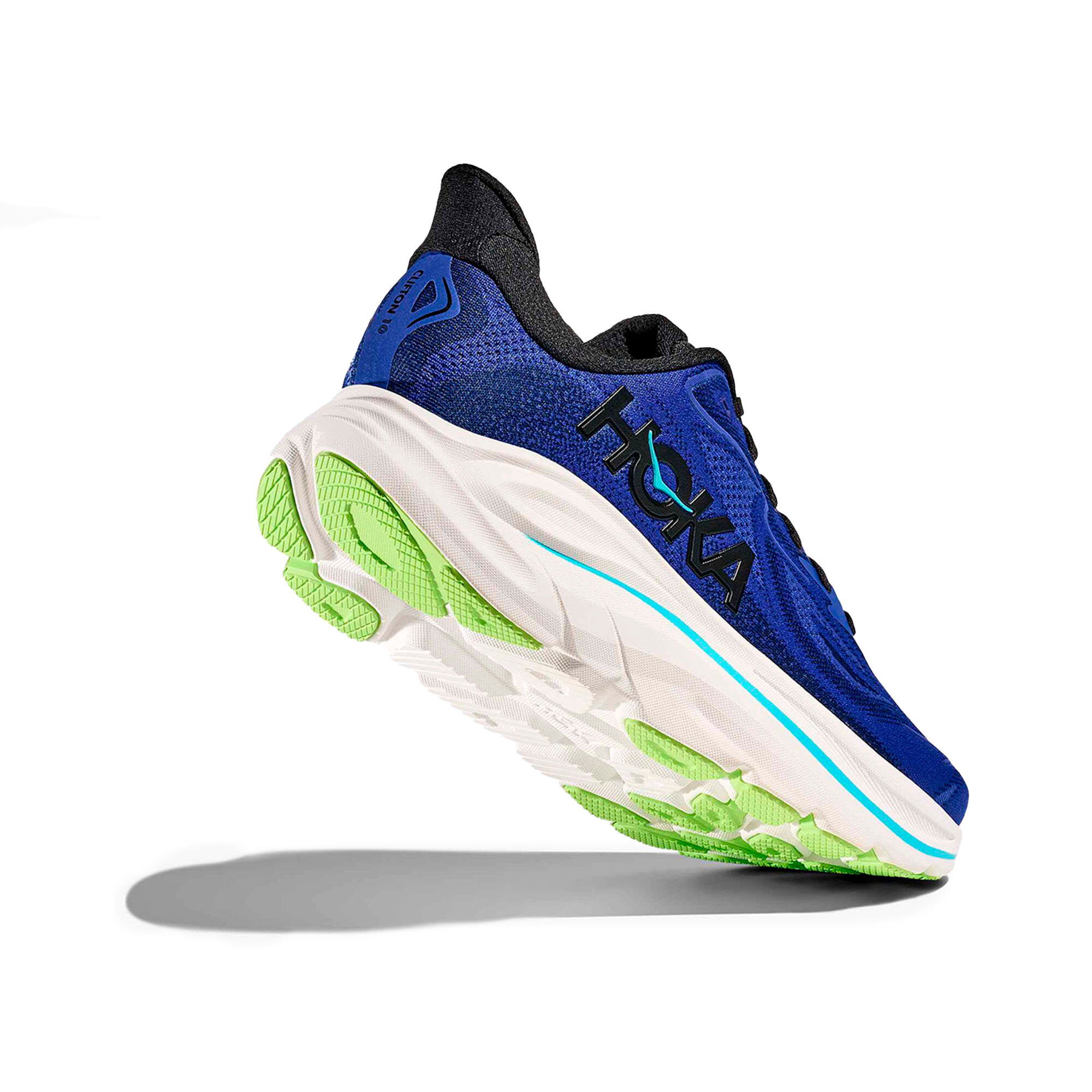 Кроссовки HOKA ONE ONE Clifton 10, полнота 6 (RU)/ на среднюю стопу, размер 9K, синий/белый/зеленый — фото 1