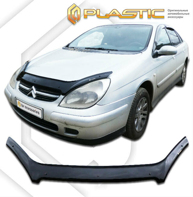 Дефлектор капота Citroen C5 2001-2004 Черный глянцевый СА Пластик