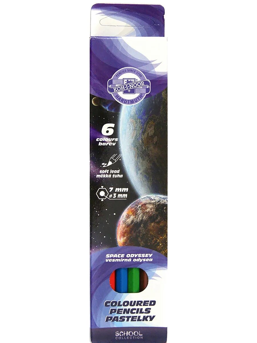 Карандаши Space Odyssey, 6 цветов