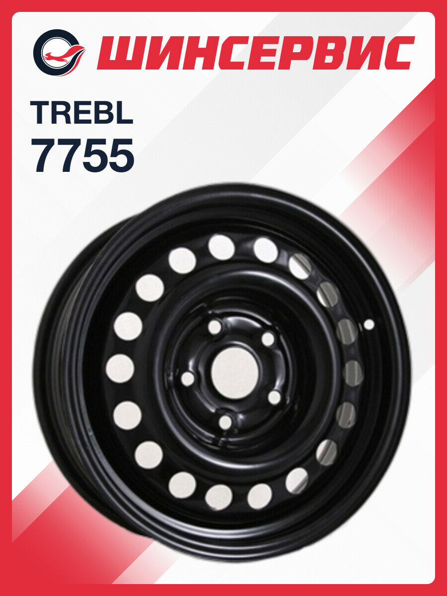 Стальной колесный диск TREBL 7755 R15.0x6.0J 5x112.0 ET43.00 ЦО57.10 для автомобиля