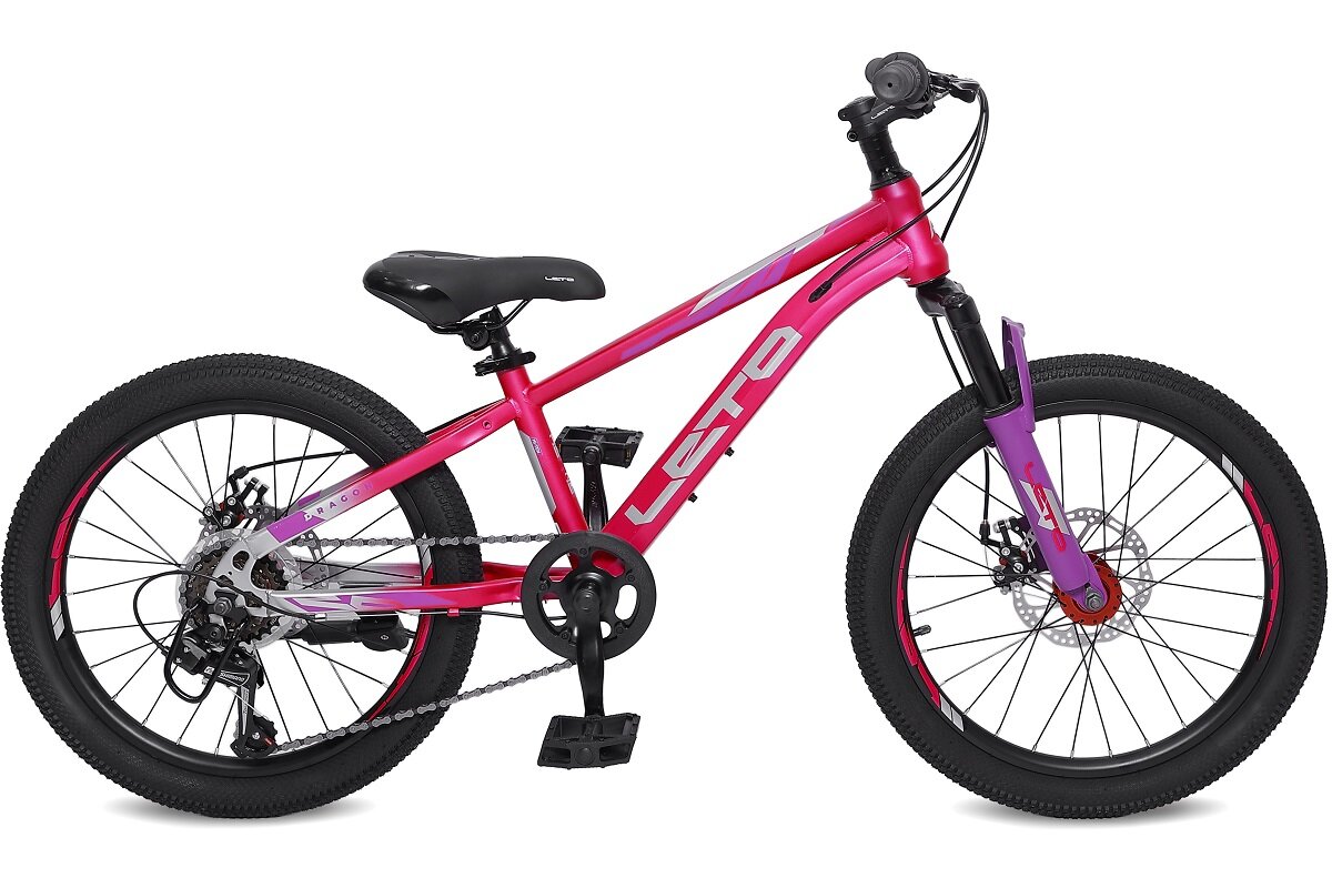 Велосипед детский 20 дюймов LTBIKE Dragon 6 скор, рост 11", Шимано, пром подшипники, розовый