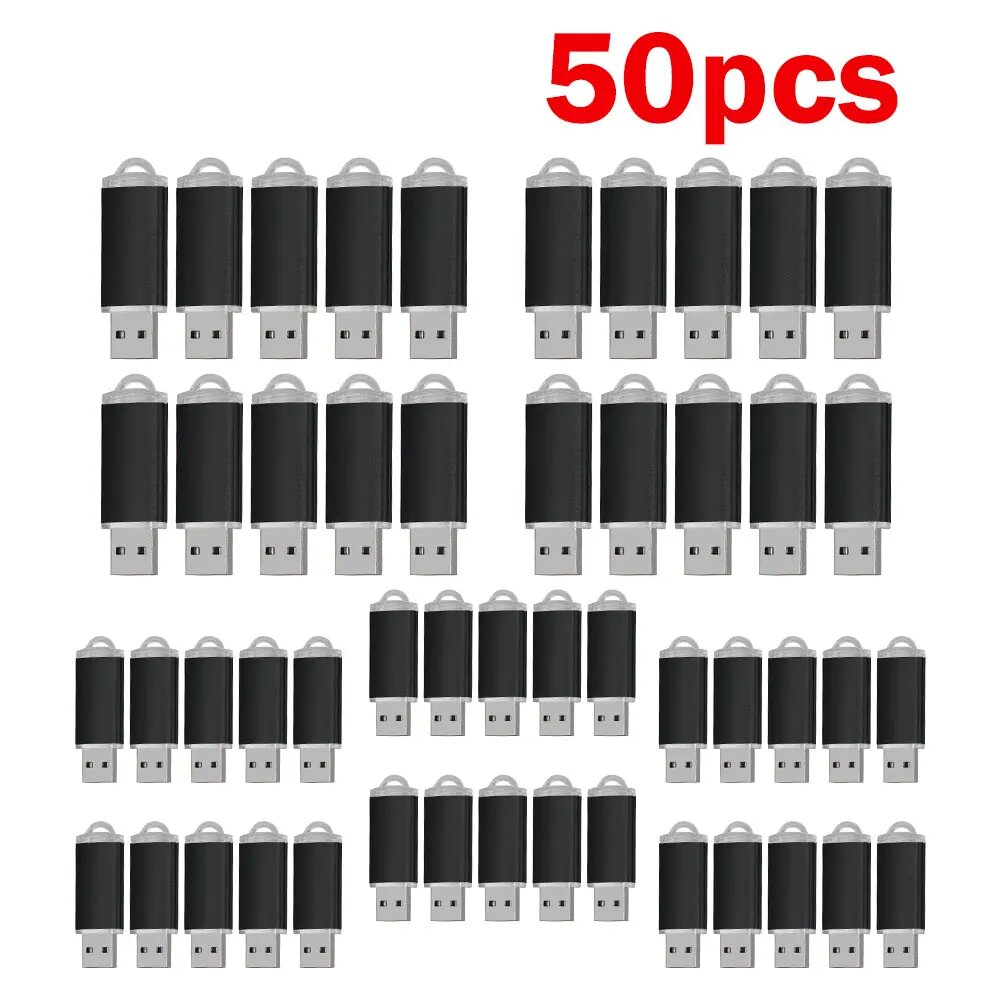USB-флешки Oeny металлические 4/8/16/32 ГБ с гравировкой логотипа для 32GB x 50pcs, Черный, Black