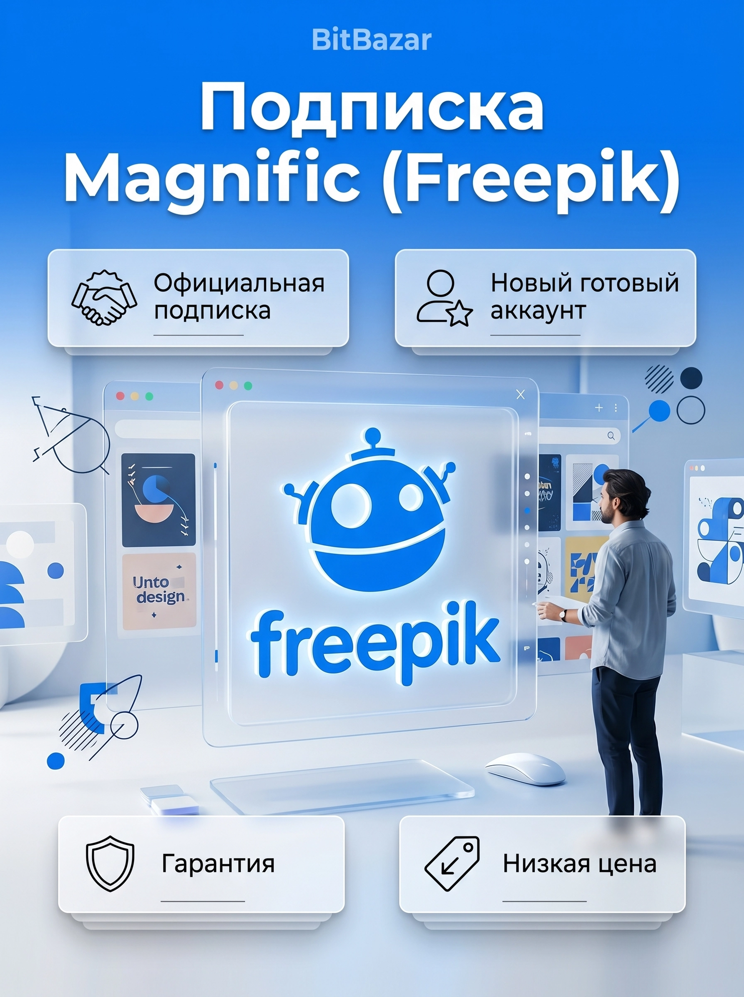 Подписка Magnific (Freepik) Essential | Срок: 1 Месяц | Новый готовый аккаунт!
