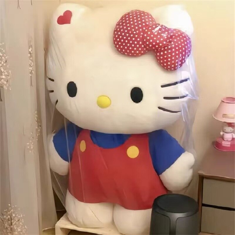 Плюшевая игрушка Hello Kitty с бантиком, кукла Hello Kitty, большая подушка для сна.