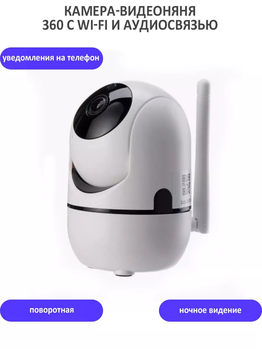 Камера-видеоняня с двусторонней аудиосвязью с Wi-Fi 360