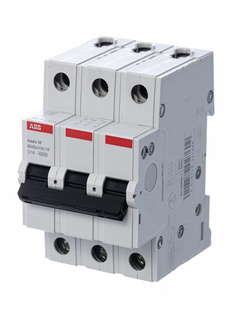 Автоматический выключатель 3P 16A C 4,5кА ABB Basic M BMS413C16